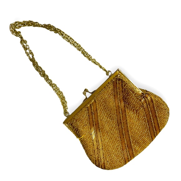 Walborg | Bags | Vintage Walborg Gold Hand Beaded Art Deco Evening Bag ...